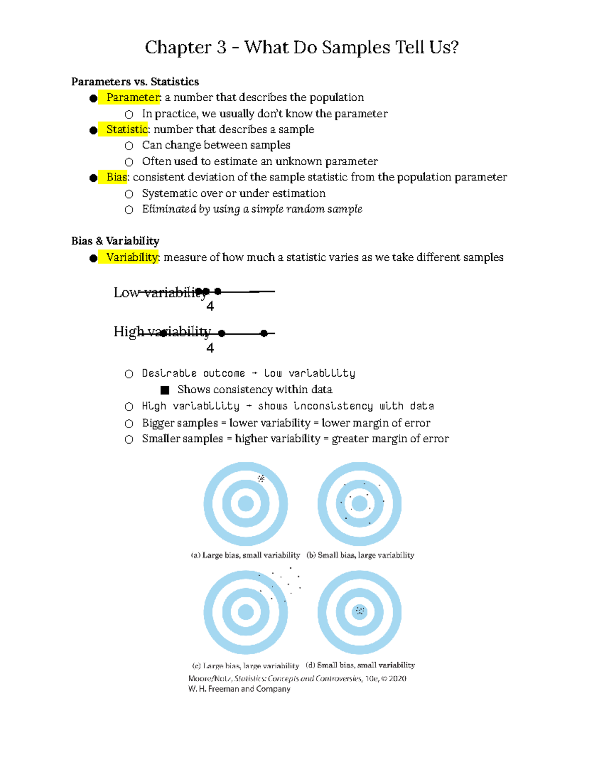 Stats 115 - CH3- What Do Samples Tell Us - Chapter 3 - What Do Samples Tell Us? Parameters vs ...
