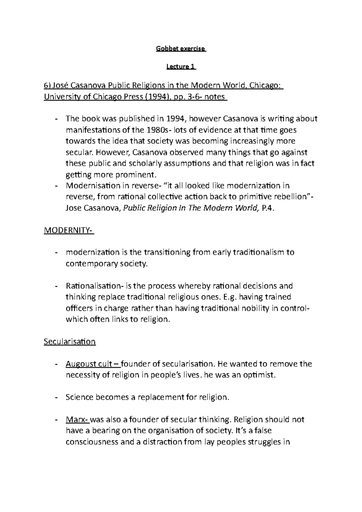 Gobbet lecture 1 - Gobbet exercise Lecture 1 José Casanova Public ...