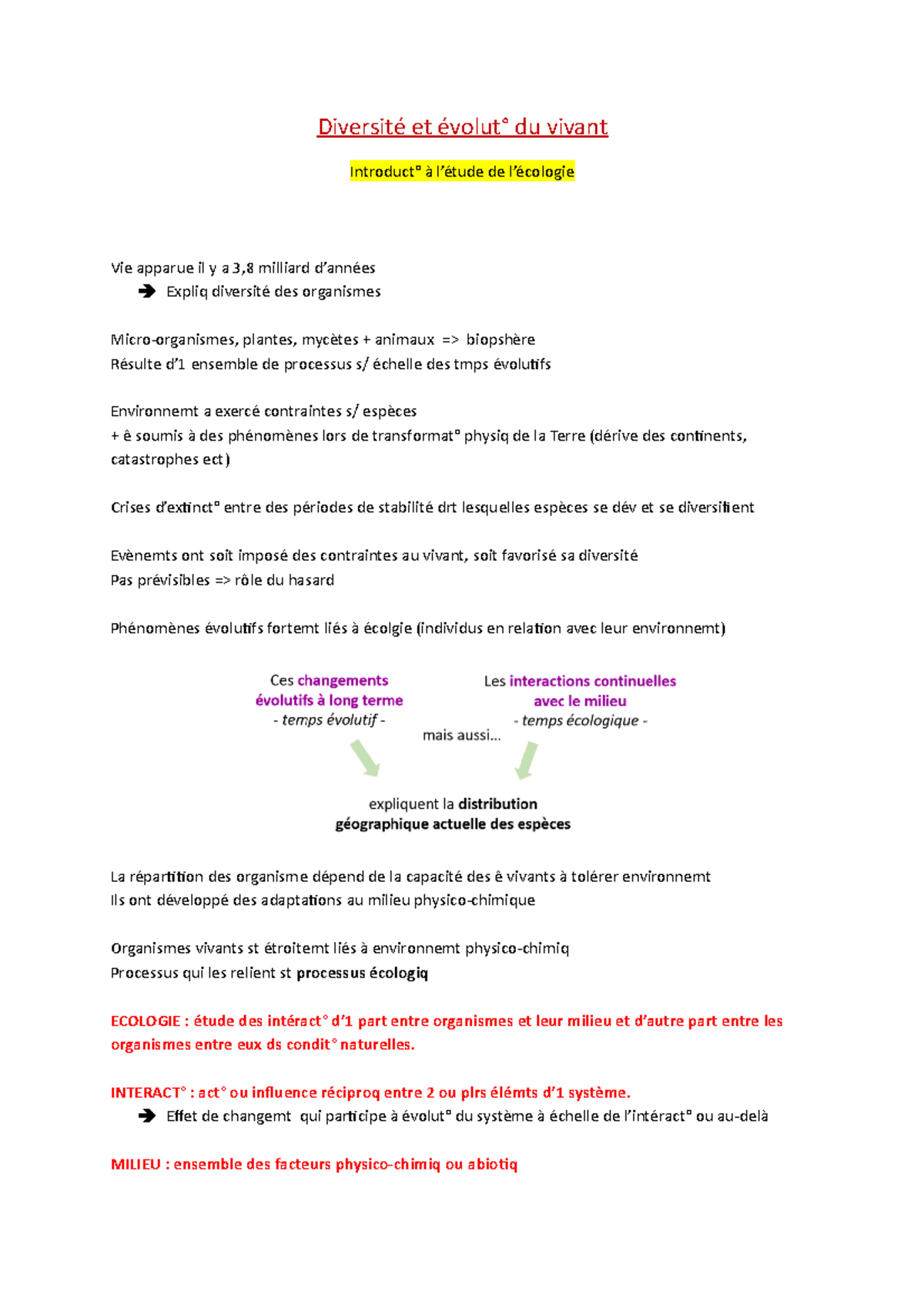CM4 Introduct° à létude de lécologie L1 S1 - Science de la vie S1 ...