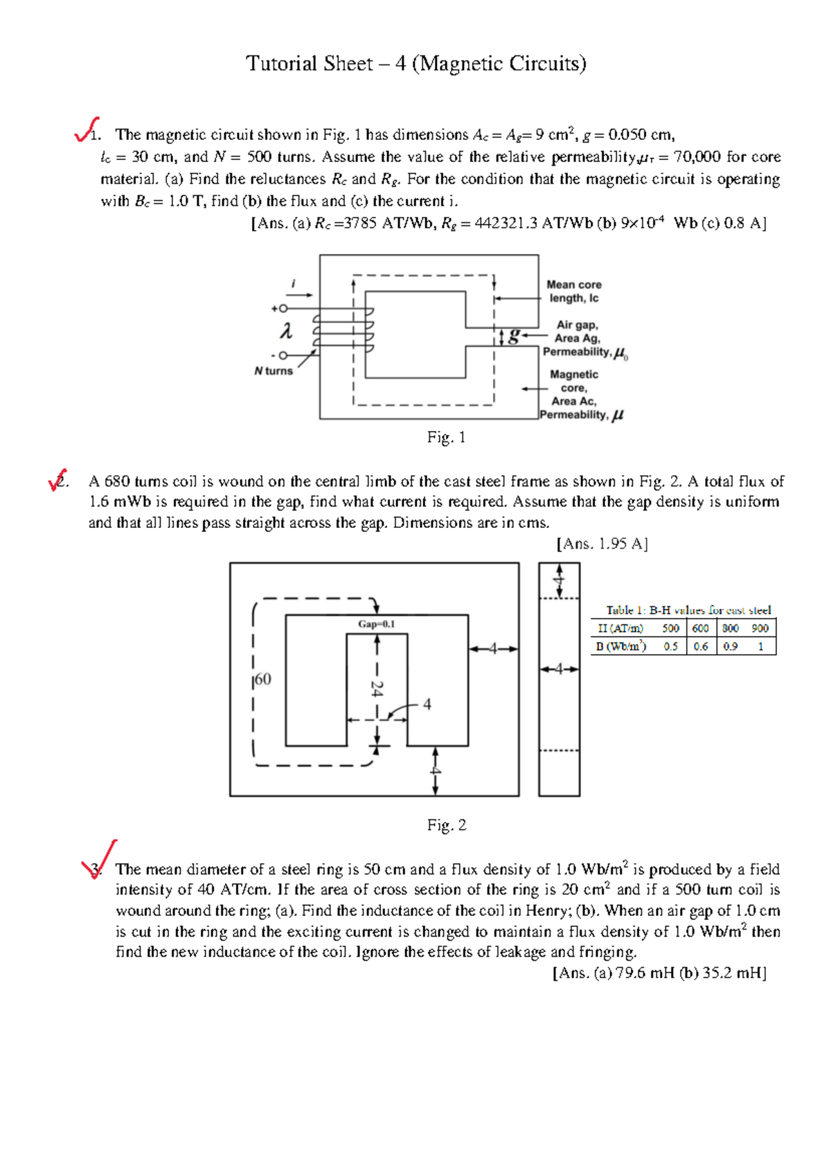 ET Tutorial Sheet 4 autumn 23-24 revised - Tutorial Sheet – 4 (Magnetic ...