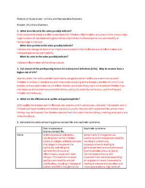 Intro to Human Pathophysiology Modules 2 - Module 2 Study Guide Chapter ...