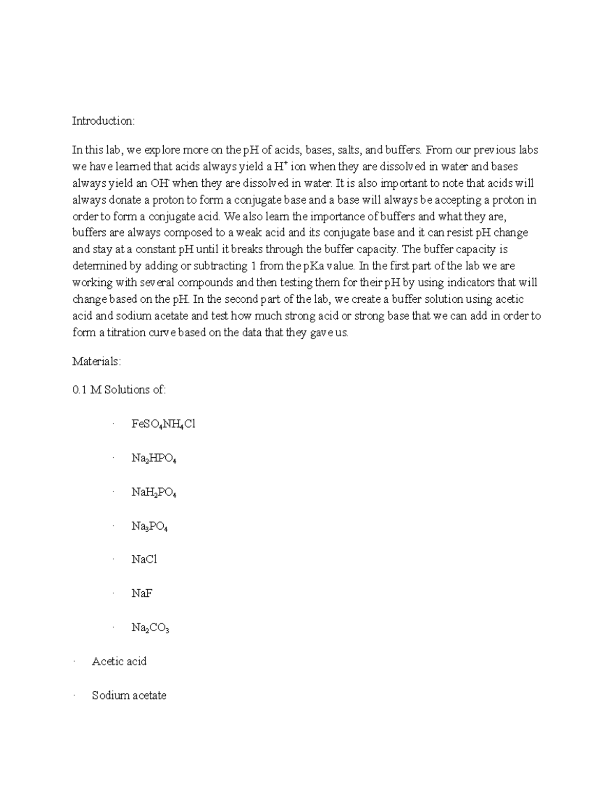 Lab #14 - Lab materials, class was taken in person. - CHEM 106 - Hunter ...