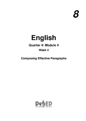 English 8 Quarter 4 Module 1 - English Quarter 4 : Module 1 Week 1 ...