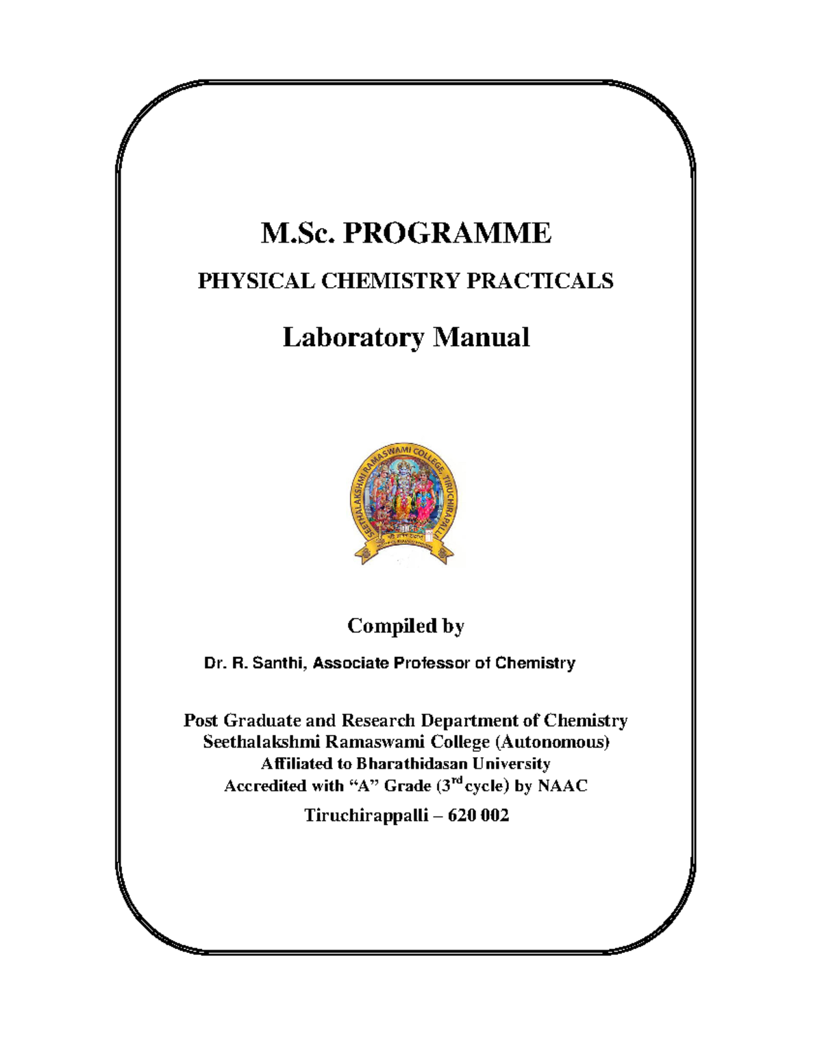 Physical Chemistry - .practicals of titration and conductance ...
