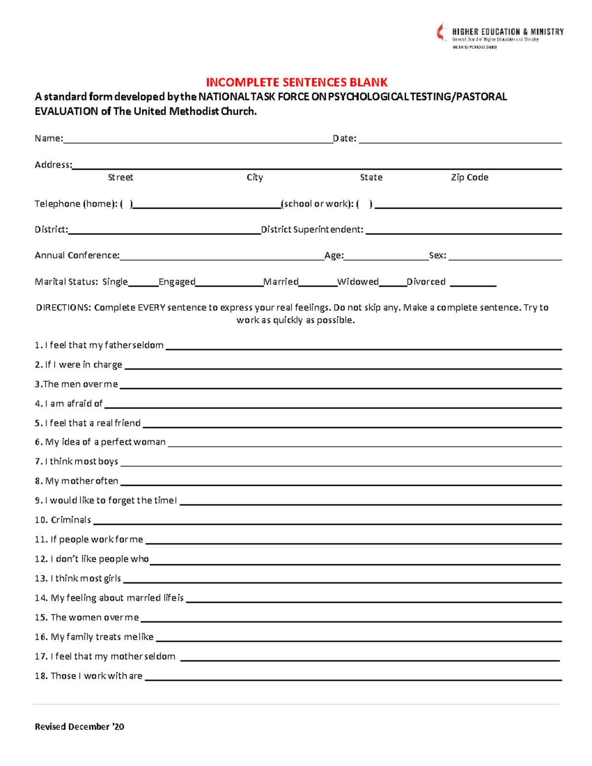 Incomplete-Sentences-Blank - Revised December ' INCOMPLETE SENTENCES ...