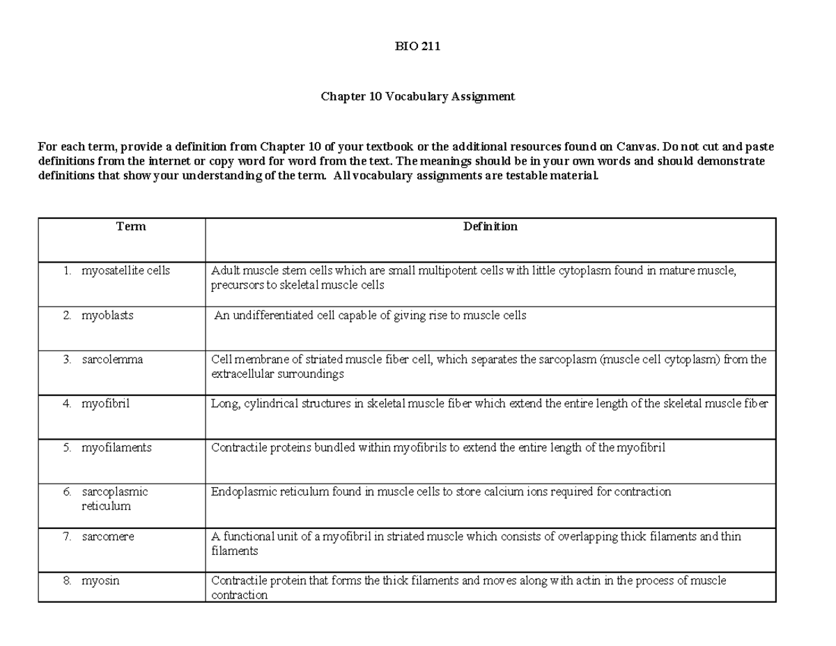Quynh Nhu Ha C10 (Muscle) Vocab Assignment.doc (new) - BIO 211 Chapter ...