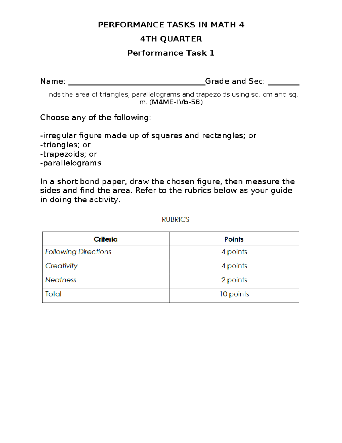 516128836 MATH 4 Q4 - this is my mth note from unive - PERFORMANCE ...