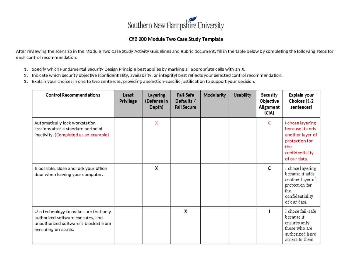 CYB 2-3 - CYB 200 Module Two Case Study Template After reviewing the ...