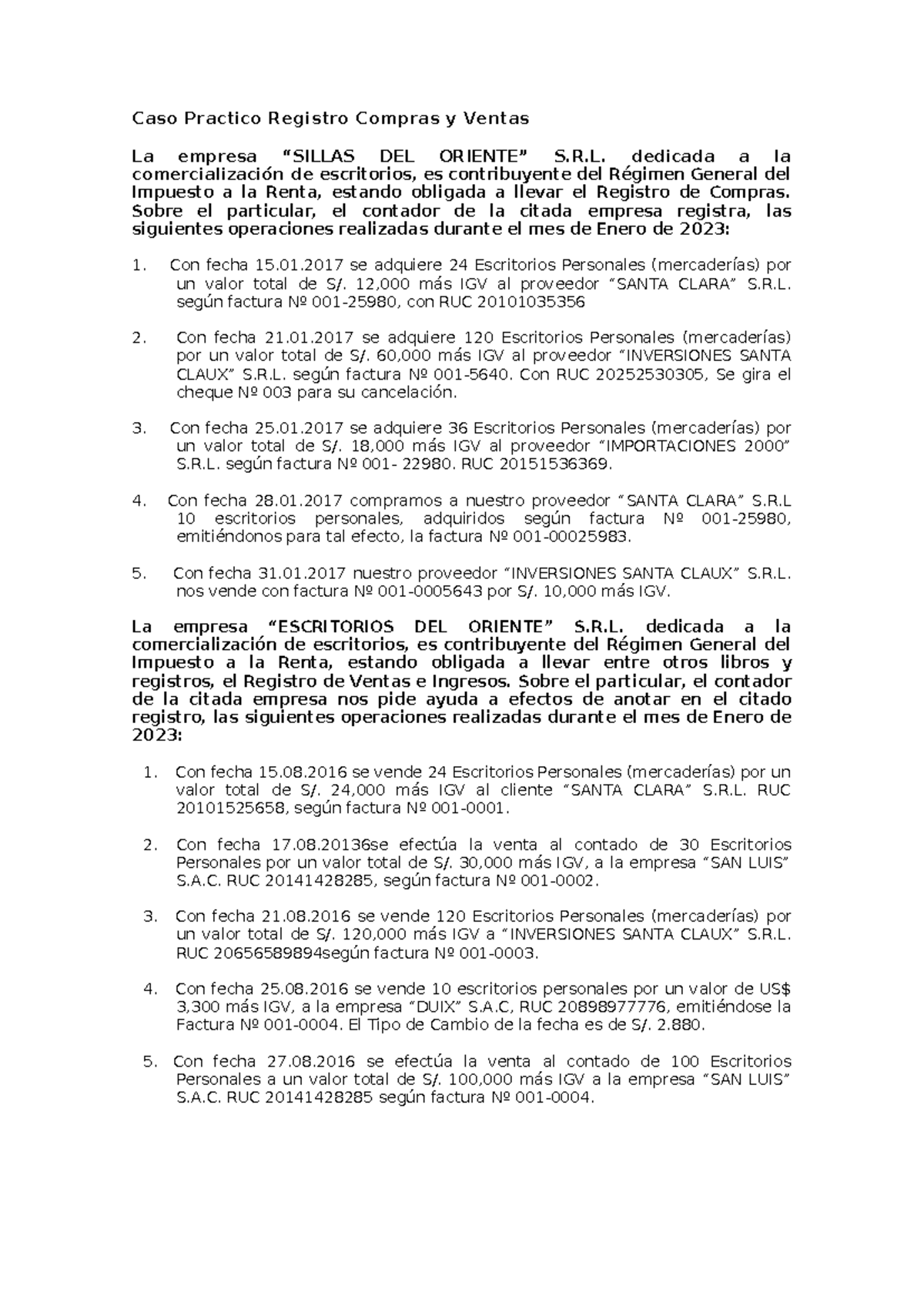 Registro de Compras y Ventas caso practico (2) (1) - Caso Practico Registro Compras y Ventas La ...