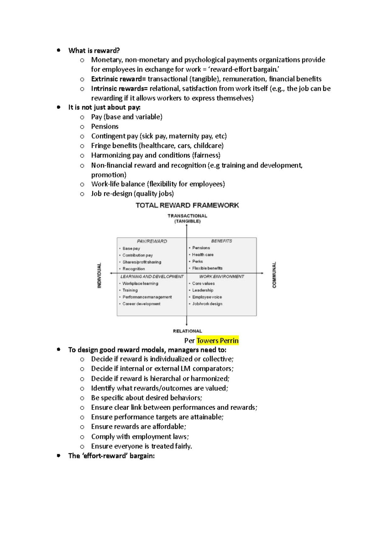 Pay and Reward - human resource summary - What is reward? o Monetary ...