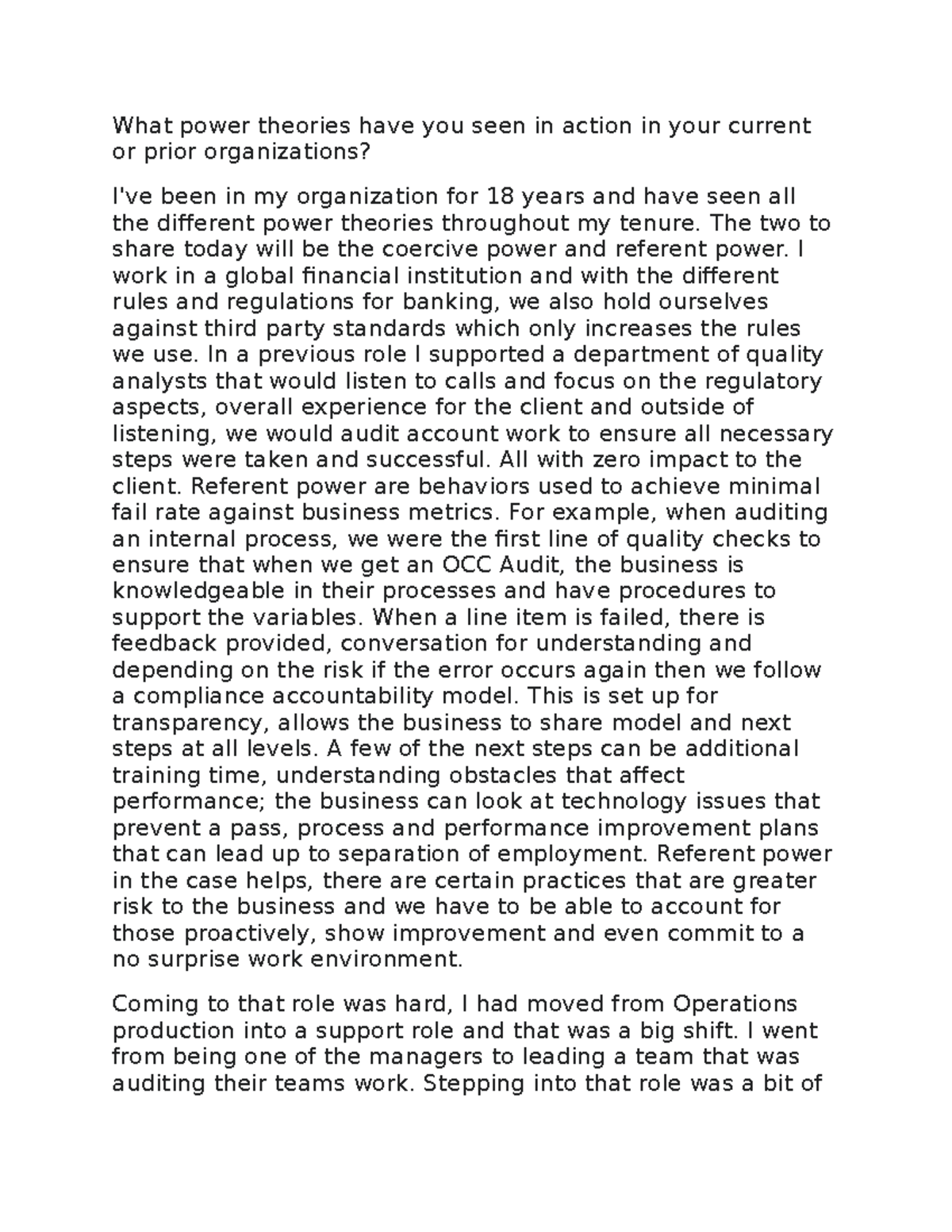 2-1 Discussion Power Theories - What power theories have you seen in ...