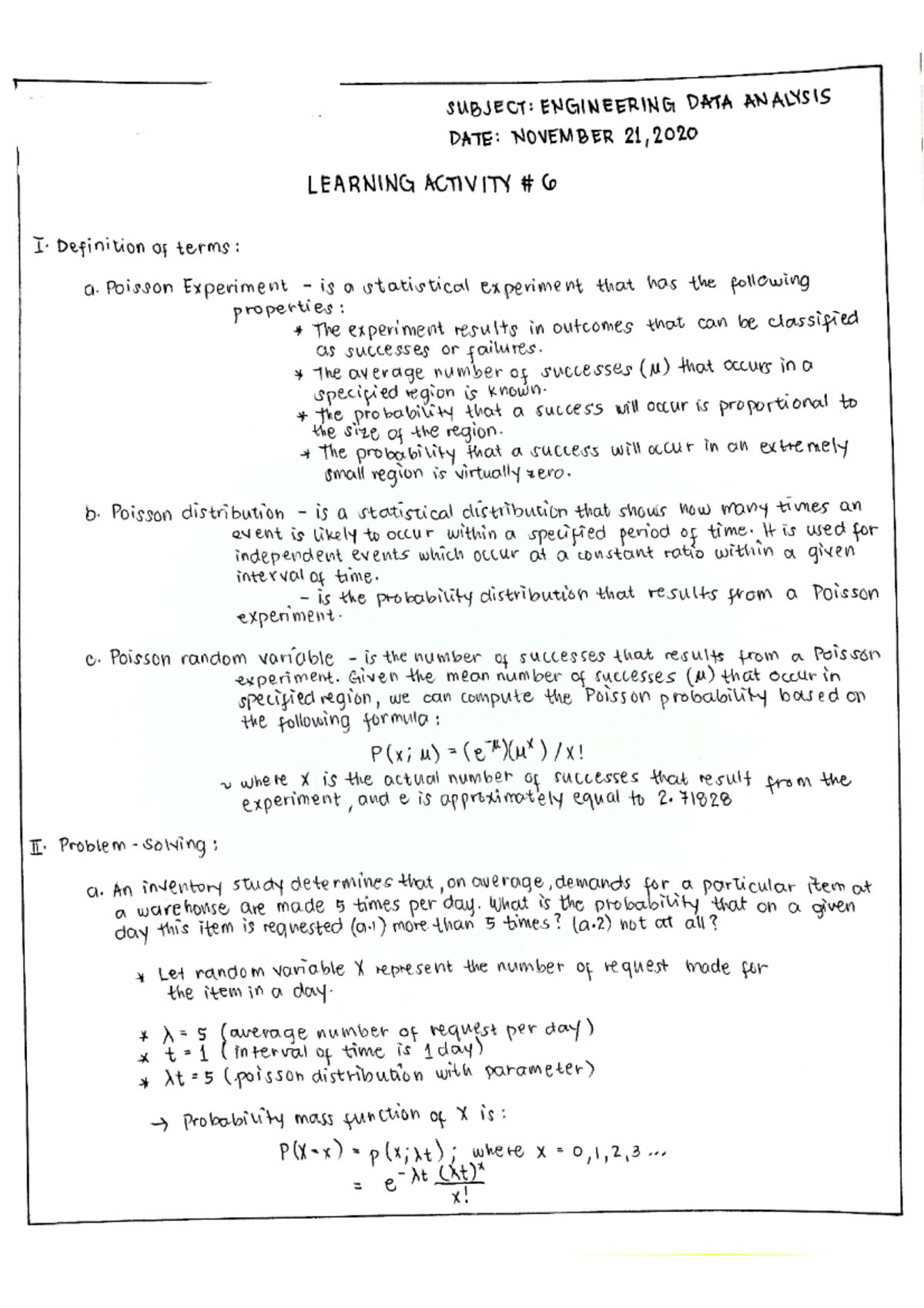 EDA LA#6 - Problem Solving/Essay - Mechanical Engineering - NVSU - Studocu