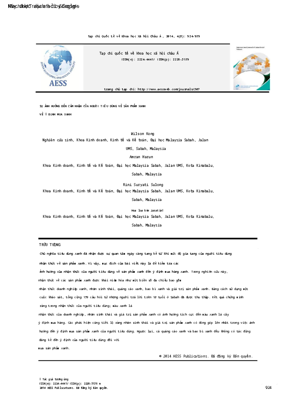 Ijass-2014-4(8)-924-939 - Tạp chí quốc tế về khoa học xã hội châu Á Wilson Kong Hoa loa kèn ...