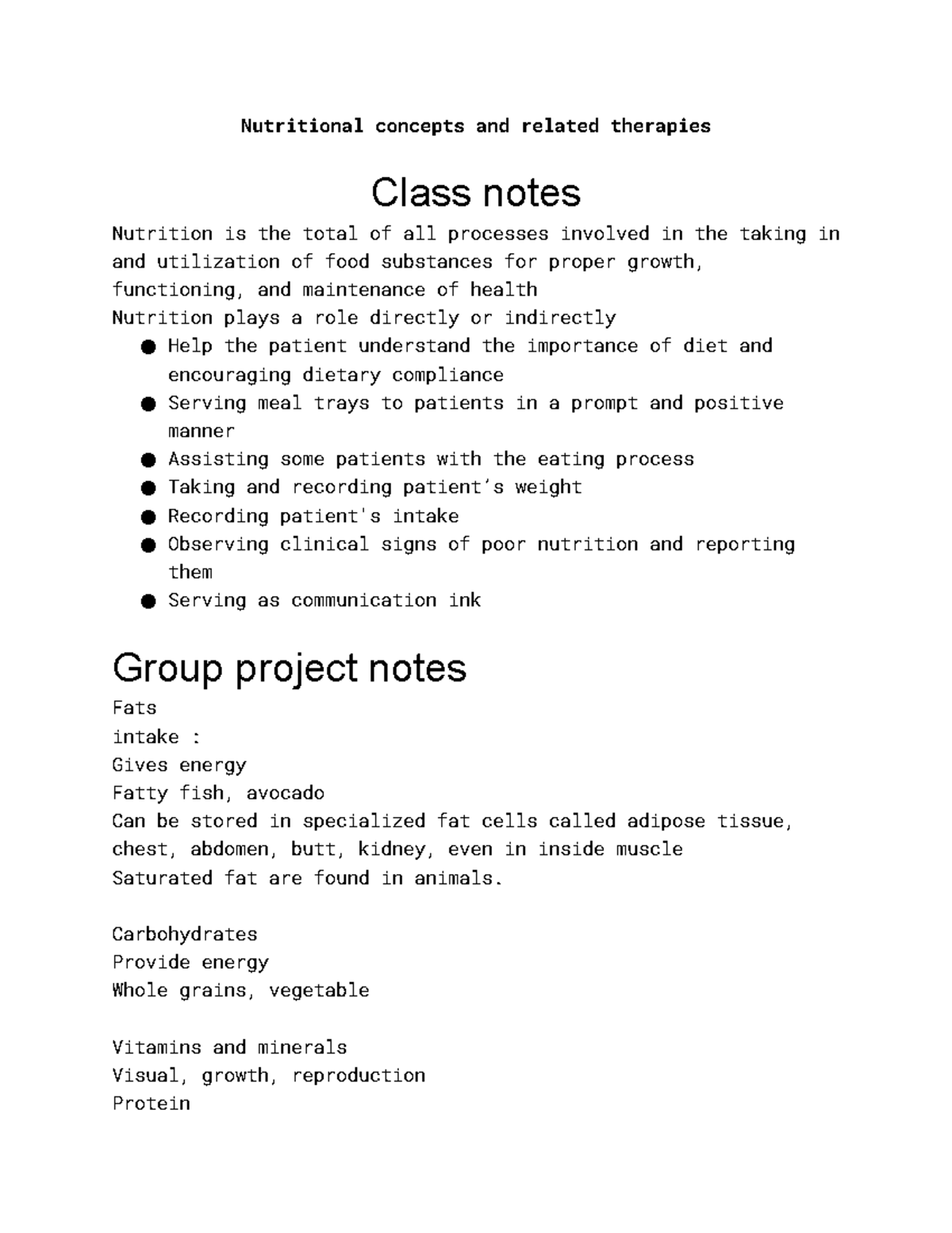 Chapter 19 - nutrition - Nutritional concepts and related therapies ...