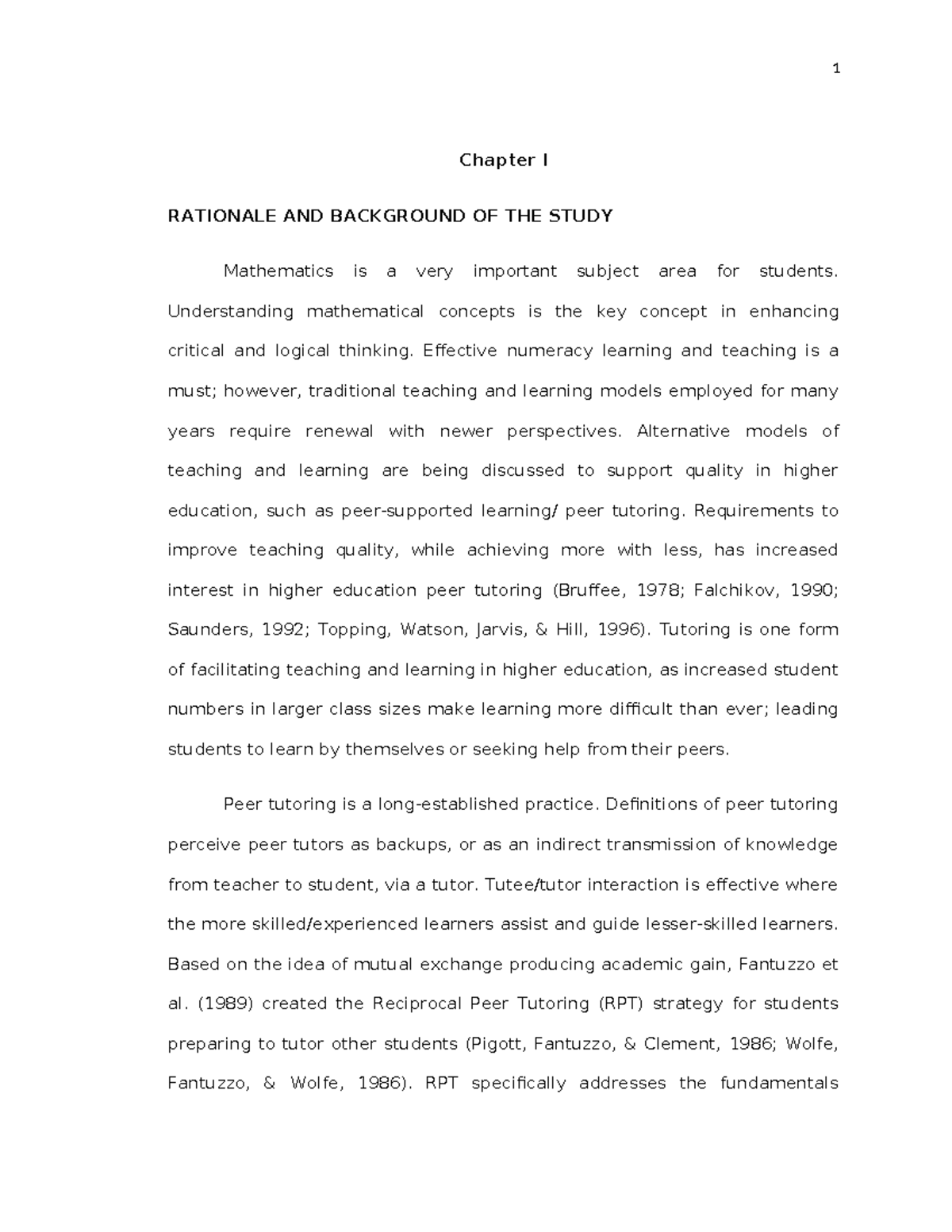 Action Research Jocelyn G. Fernandez - Chapter I RATIONALE AND ...