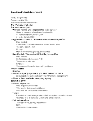 American Federal Government Journal Entries - American Federal ...