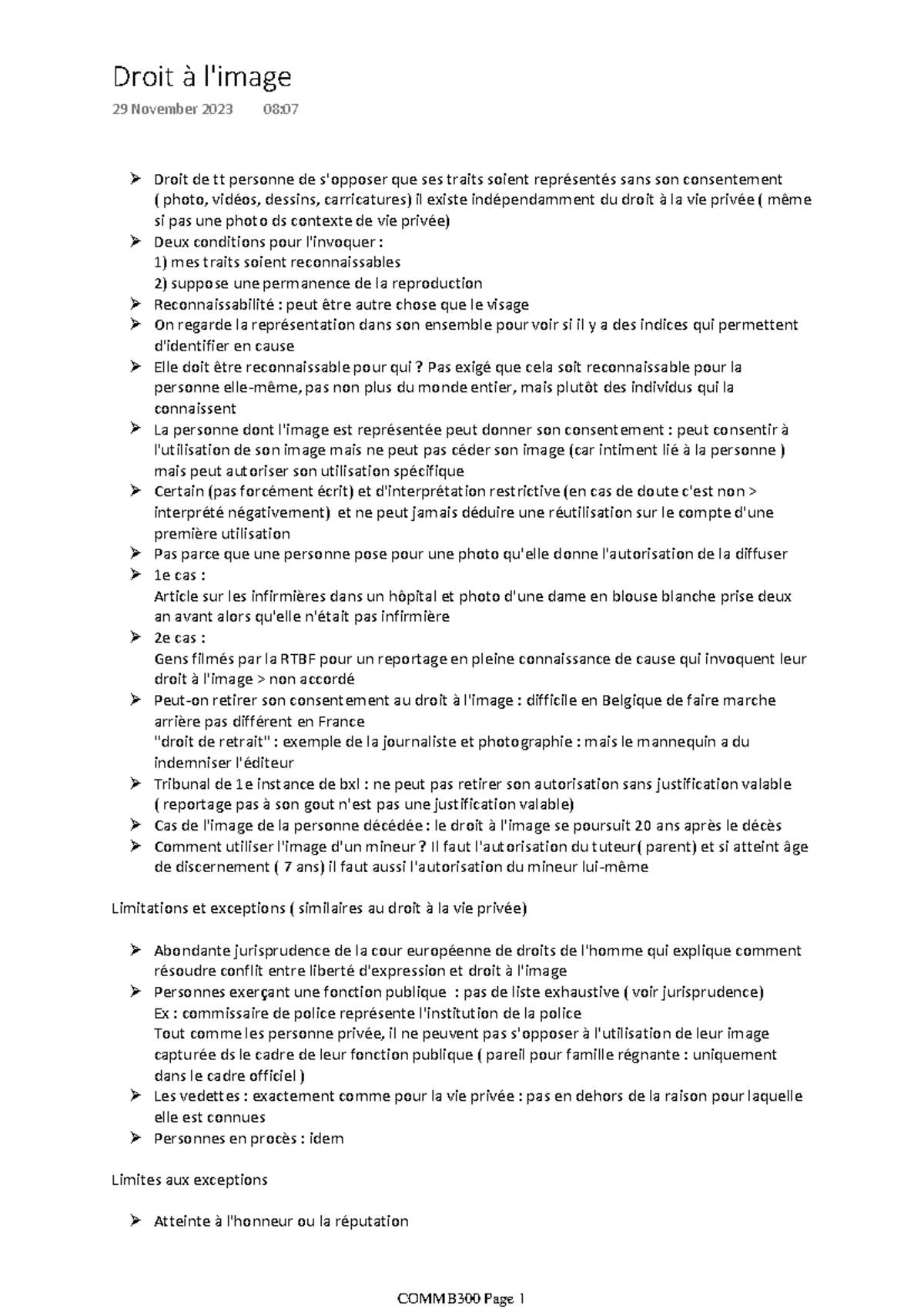 Commb300 : Droit à l'image - Droit de tt personne de s'opposer que ses ...