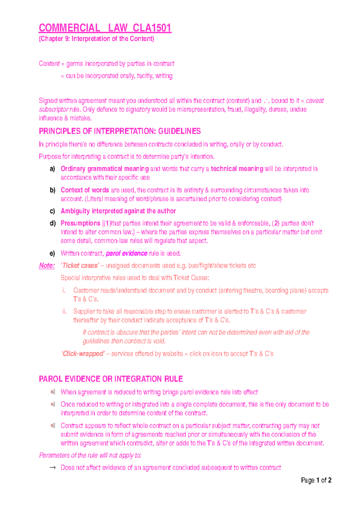 CLA1501 Commercial LAW Summaries Chap 9 - COMMERCIAL LAW CLA (Chapter 9 ...