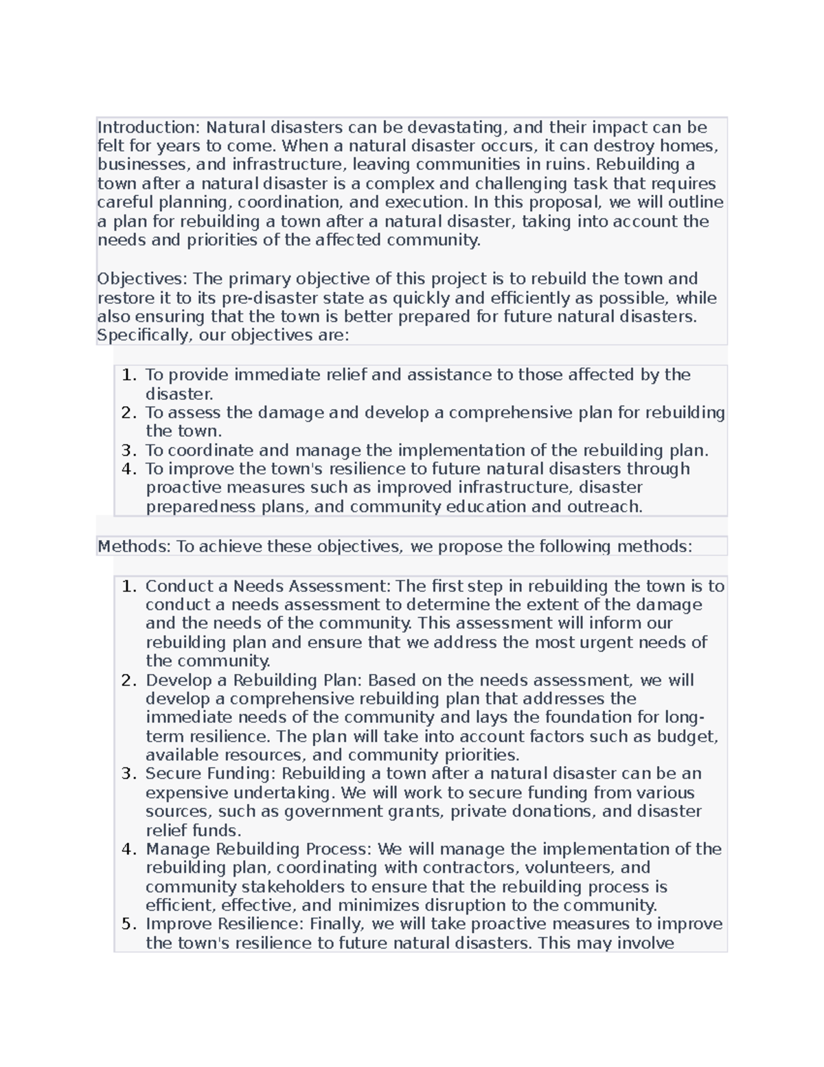 Project Management - Introduction: Natural disasters can be devastating ...