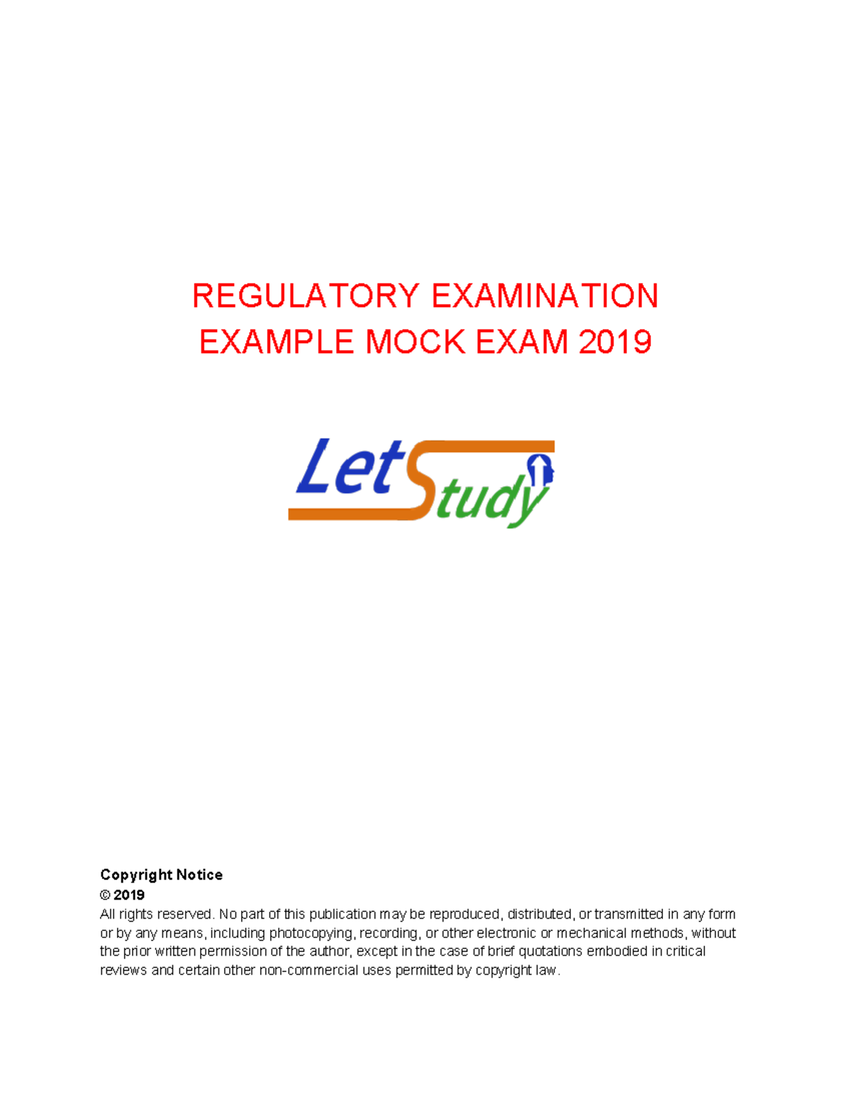 RE-Mock-Exam - re mock exam - REGULATORY EXAMINATION EXAMPLE MOCK EXAM ...