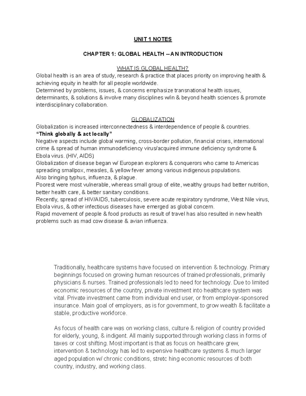 HW315 Notes - Units 1- 10 provided, incorporating essential information ...