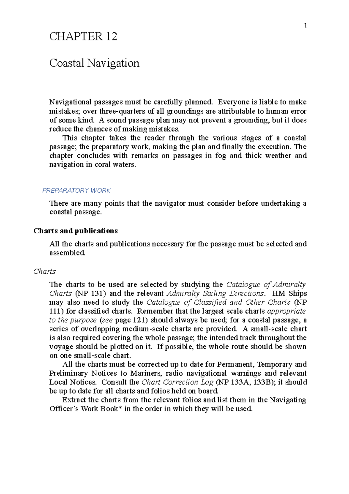 Chapter 12 Coastal Navigation - 1 CHAPTER 12 Coastal Navigation ...