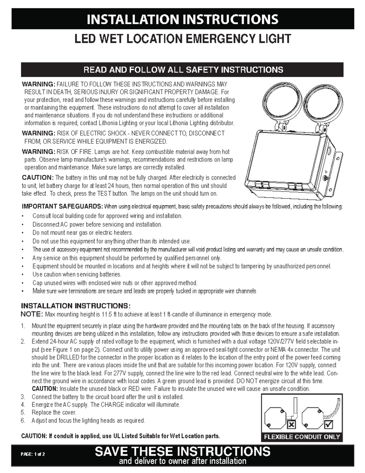 Emcsa 00824-(rev-c) - informe - INSTALLATION INSTRUCTIONS SAVE THESE ...