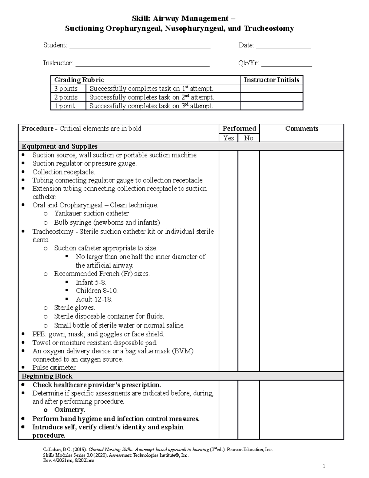 135 Airway Management - Suctioning - Oropharyngeal, Nasopharyngeal, and Tracheostomy 3 ...