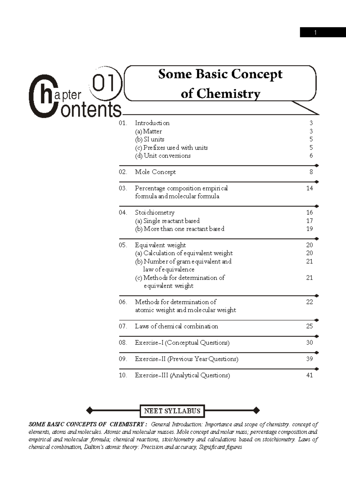 Allen Chemistry Module (1-6)Complete - 1 h apter 01 Contents SOME BASIC ...