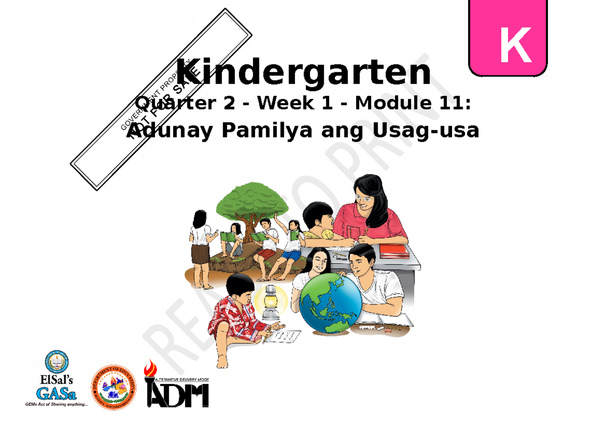 Kindergarten Q2 Mod11 Adunay Pamilya Ang Usag-usa v5 - Kindergarten ...