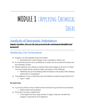 Module 5 Chemistry Notes - MODULE 5: Equilibrium and acid Reactions ...
