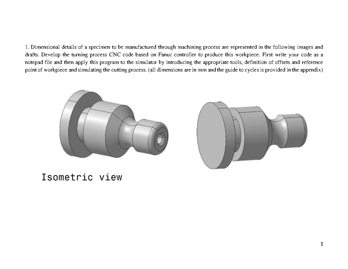 Cnc-turning practice - asadasdasd - Dimensional details of a specimen ...