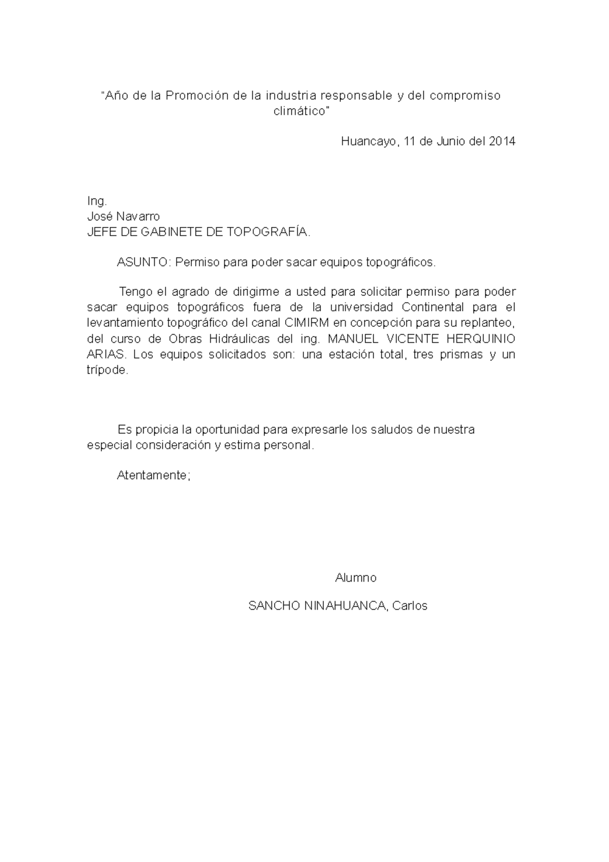 Oficio - Jdhdh uni - “Año de la Promoción de la industria responsable y ...