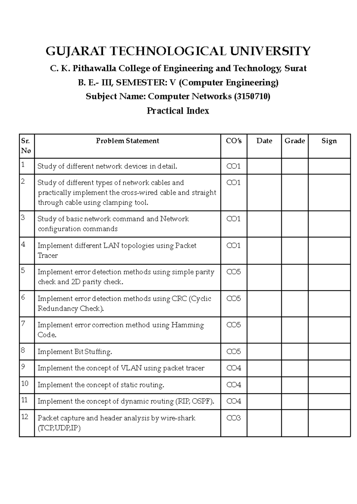 CN Practical Assignment Index 2024-25 - GUJARAT TECHNOLOGICAL ...