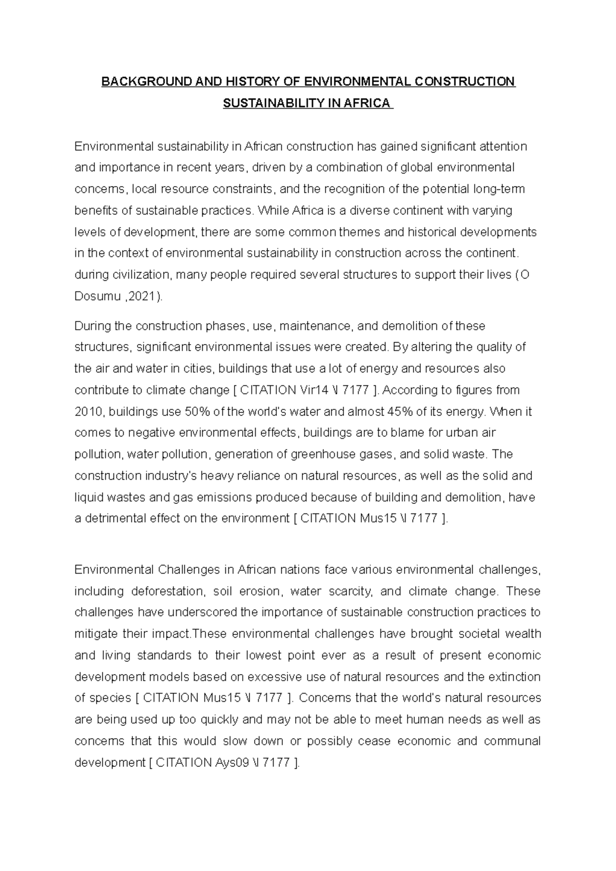 Environmental Sustainability - BACKGROUND AND HISTORY OF ENVIRONMENTAL ...