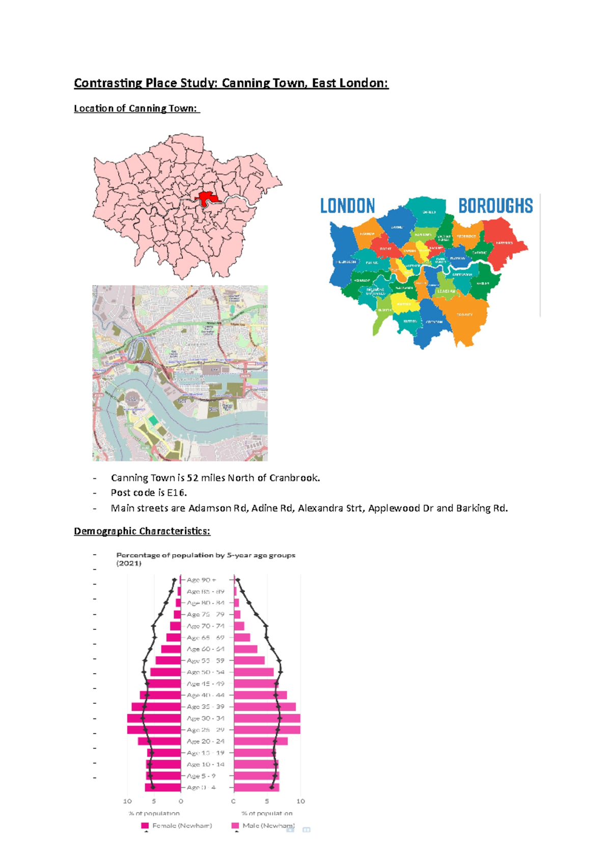 Canning town Place Study - Contrasting Place Study: Canning Town, East ...