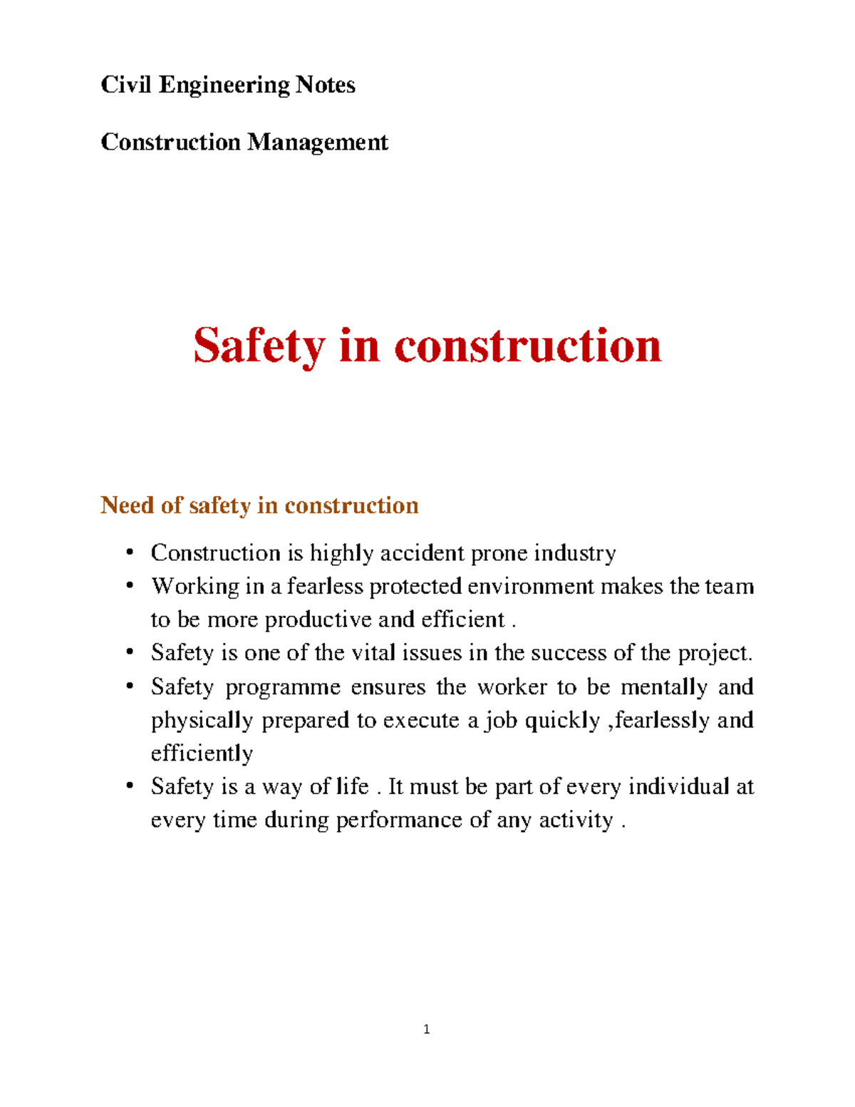 Safety in construction - Civil Engineering Notes Construction ...