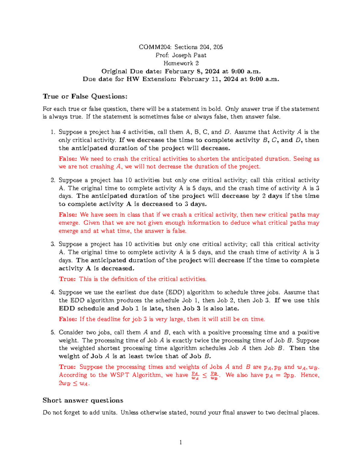 Homework 2 Questions & Answers - COMM204: Sections 204, 205 Prof ...