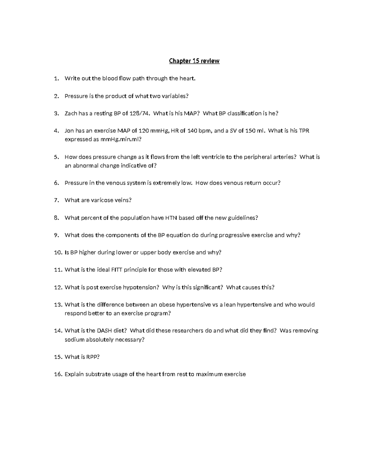 Chapter 15 review - Study guide blank - Chapter 15 review Write out the ...