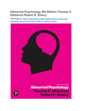 Unit 12 Abnormal Behavior - Unit 12: Abnormal Behavior Module 66 Anxiety Disorders, - Studocu