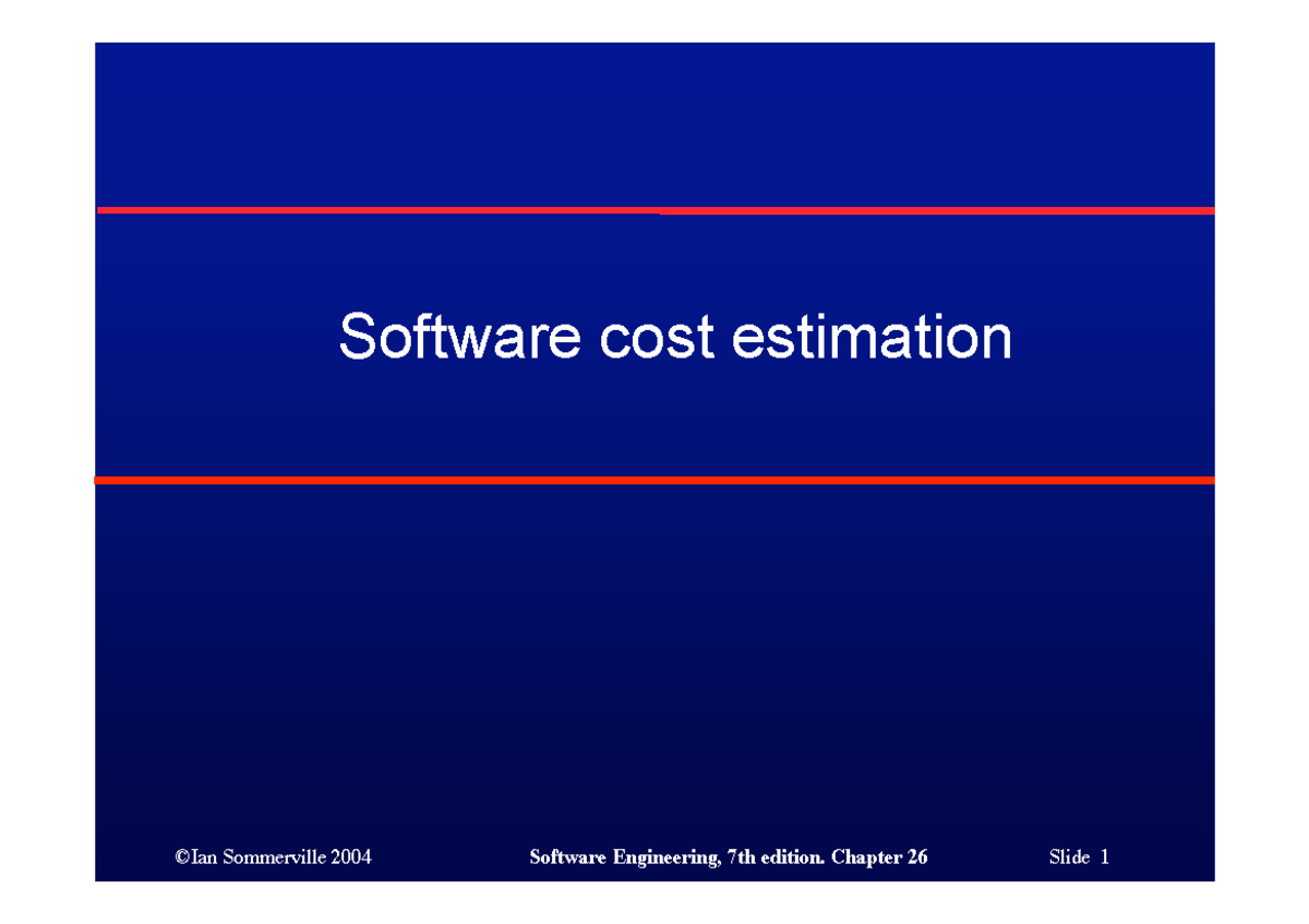 SE Unit 5 Software cost estimation - Software cost estimation Objectives To introduce the - Studocu