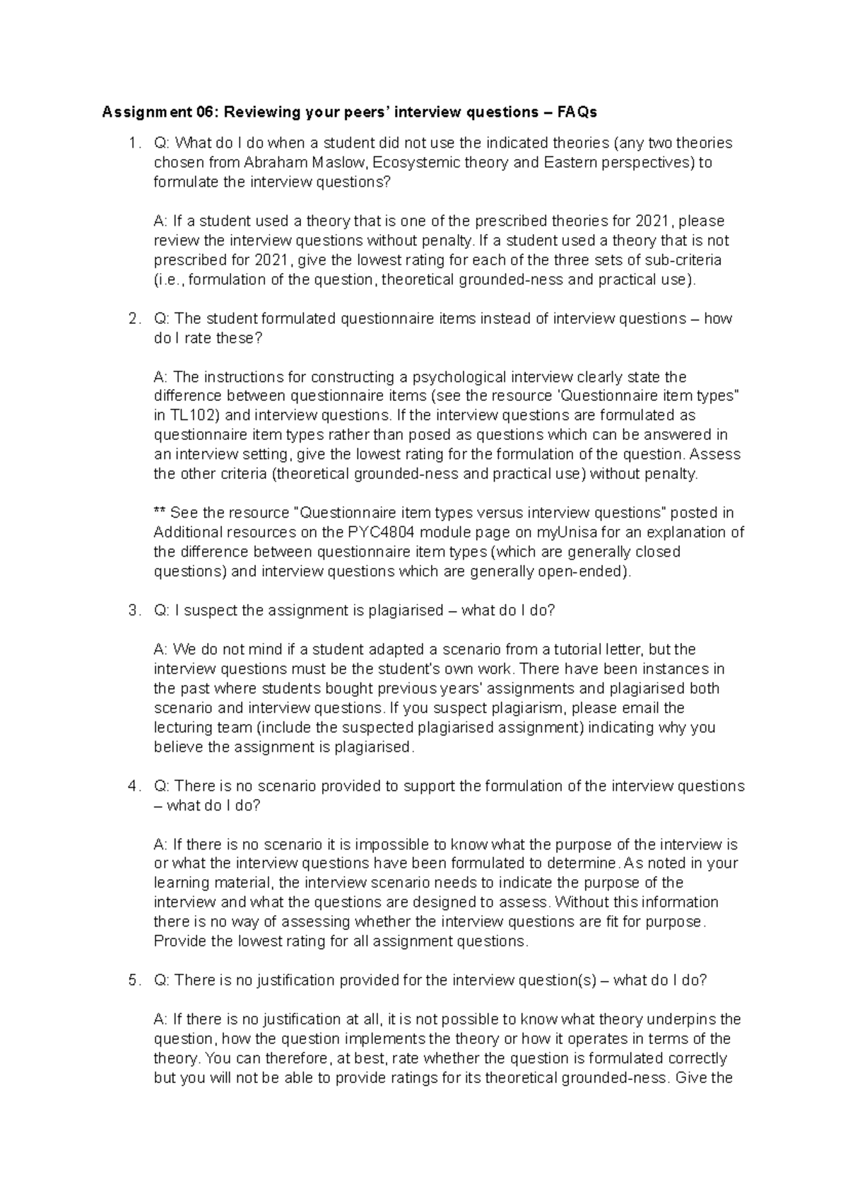 Peer reviewing interview questions FAQs - Assignment 06: Reviewing your ...