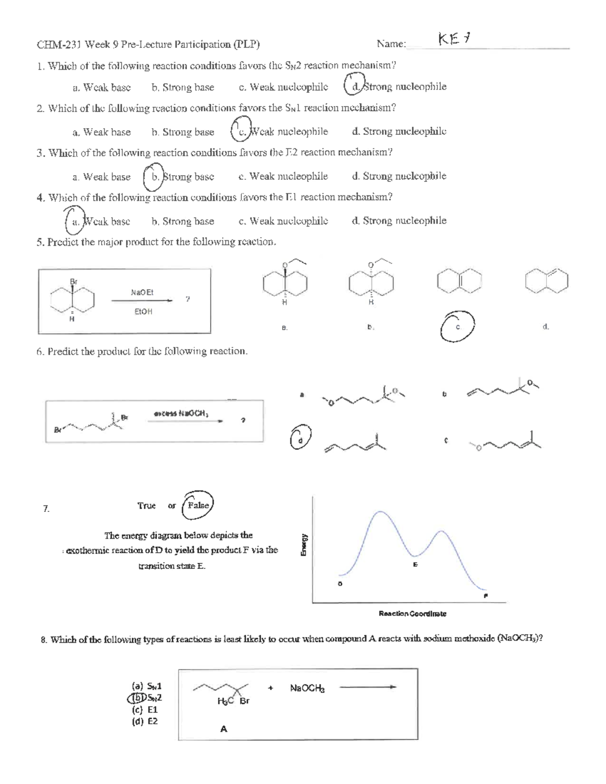 Week 9 PLP KEY - CHM-232 - Studocu