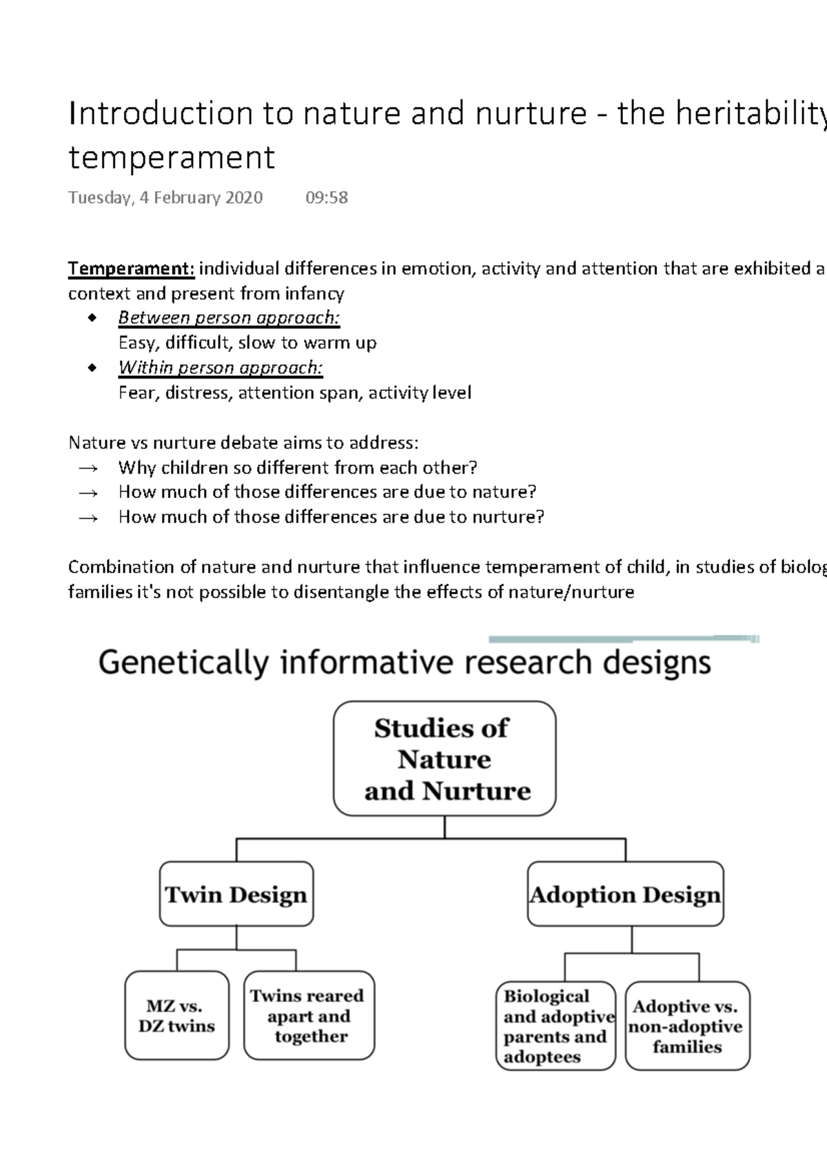Introduction to nature and nurture - the heritability of temperament ...