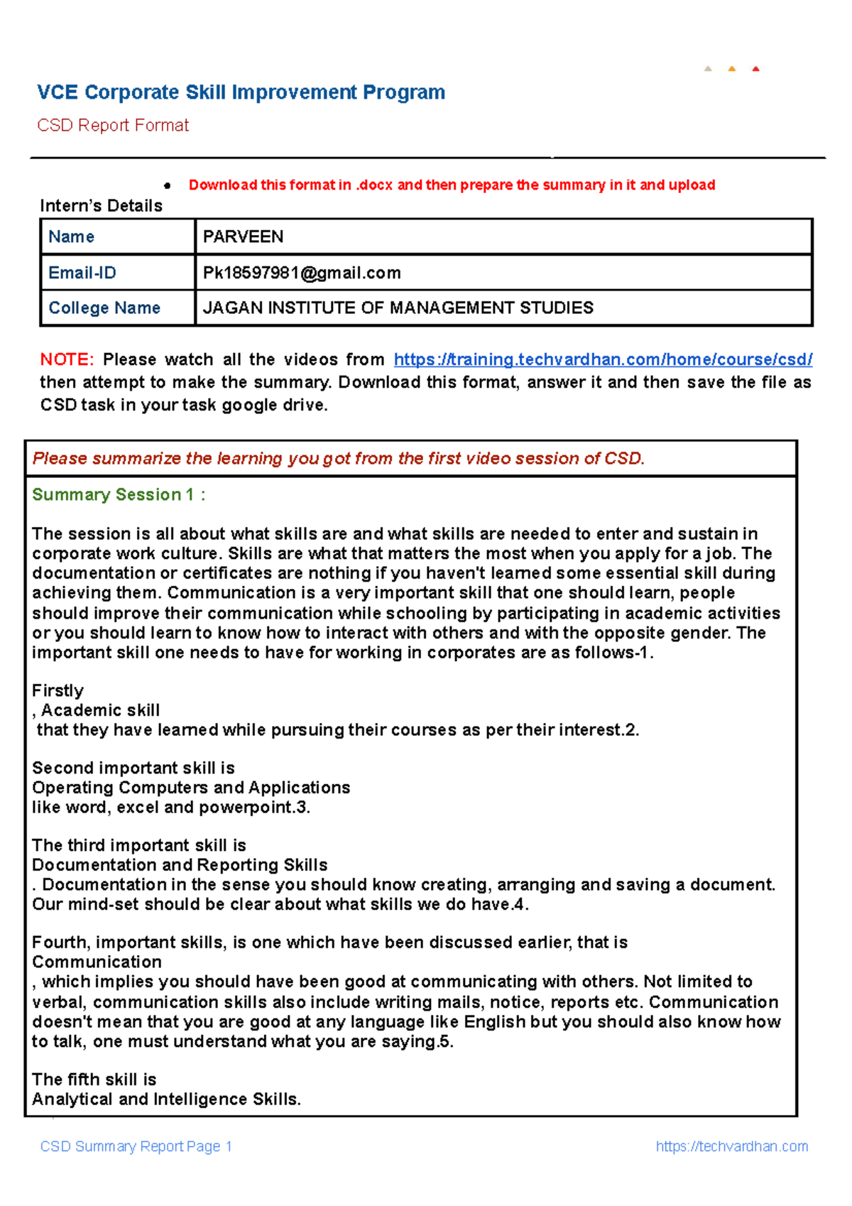 PPTP - FGBVGDBTYJN - CSD Report Format Download this format in .docx ...