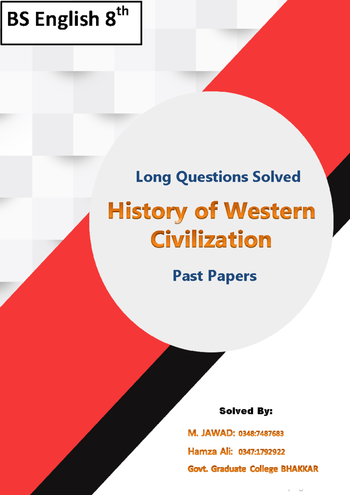 Long solved History of Western Civilization - LQs: History Of Western ...