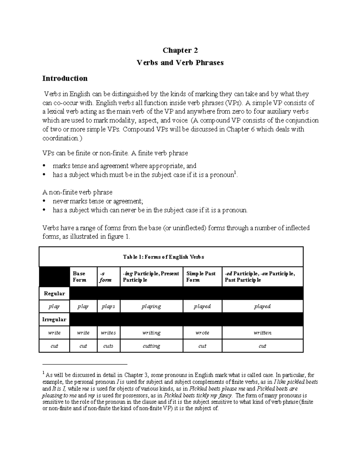 Verb phrase - Chapter 2 Verbs and Verb Phrases Introduction Verbs in ...