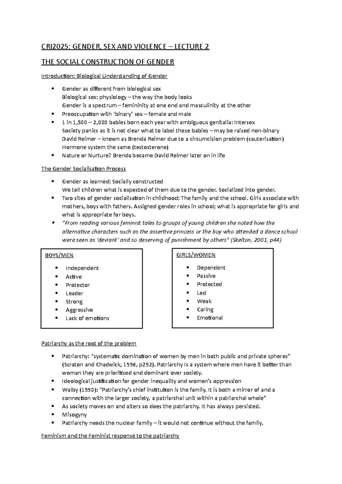 CRI2025 Lecture 2 - Dr Clare Kinsella - CRI2025 - EdgeHill - Studocu