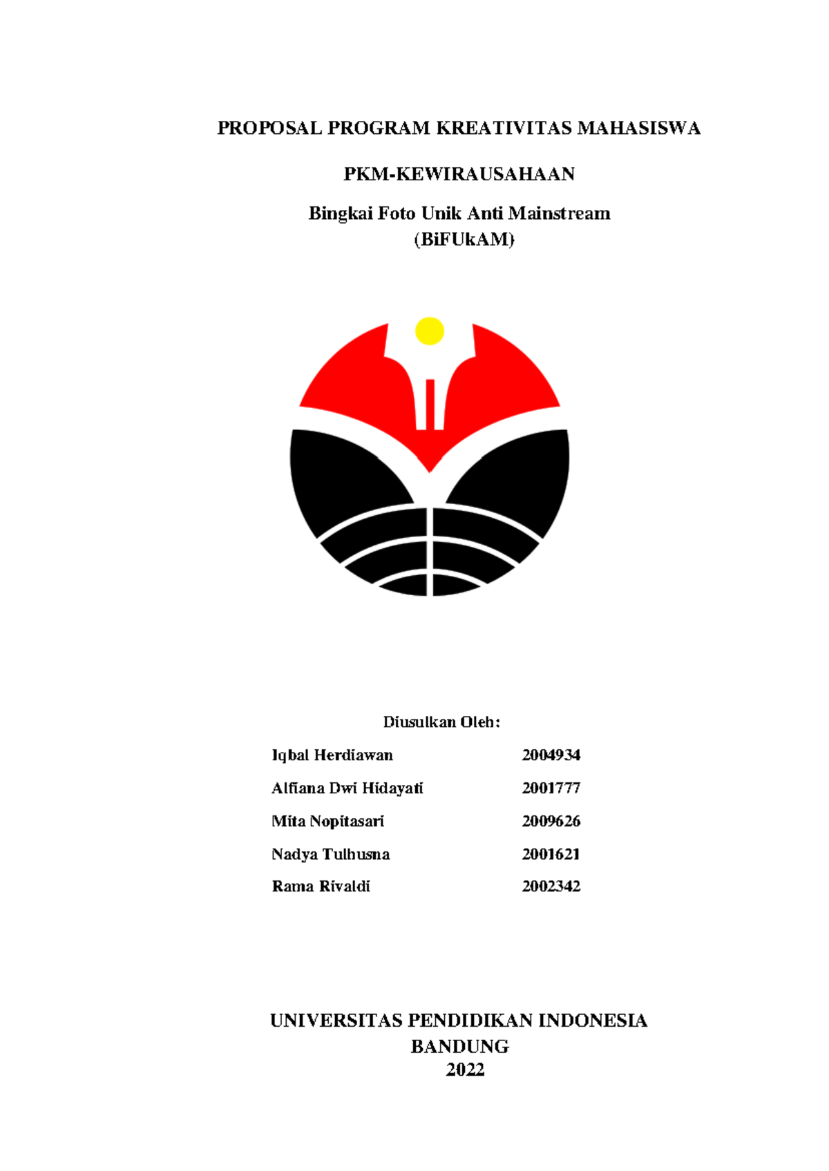 Proposal Program Kreativitas Mahasiswa - PROPOSAL PROGRAM KREATIVITAS ...