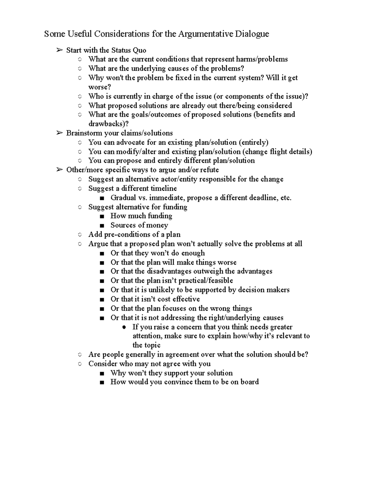 Public Speaking Arumentative Dialogue - Some Useful Considerations for ...